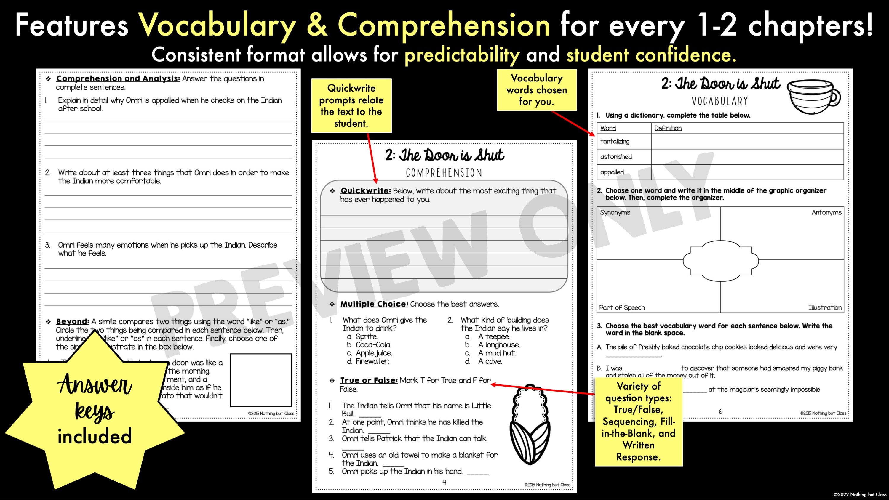 The Indian in the Cupboard Novel Study Unit Literature Guide ...