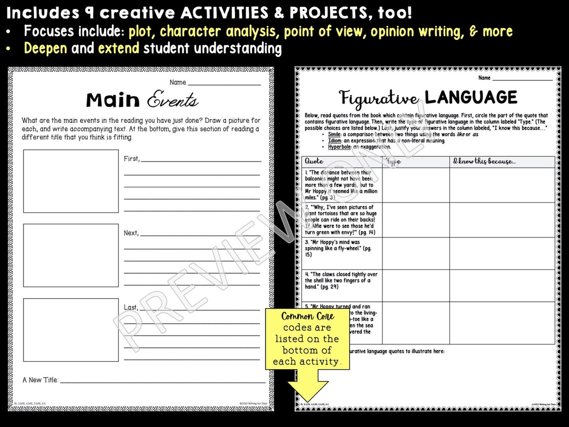 Esio Trot | Reading Response Activities and Projects | Guided Reading ...