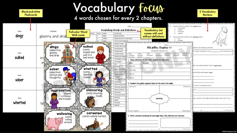 Old Yeller Novel Study Unit | Literature Guide | Comprehension ...