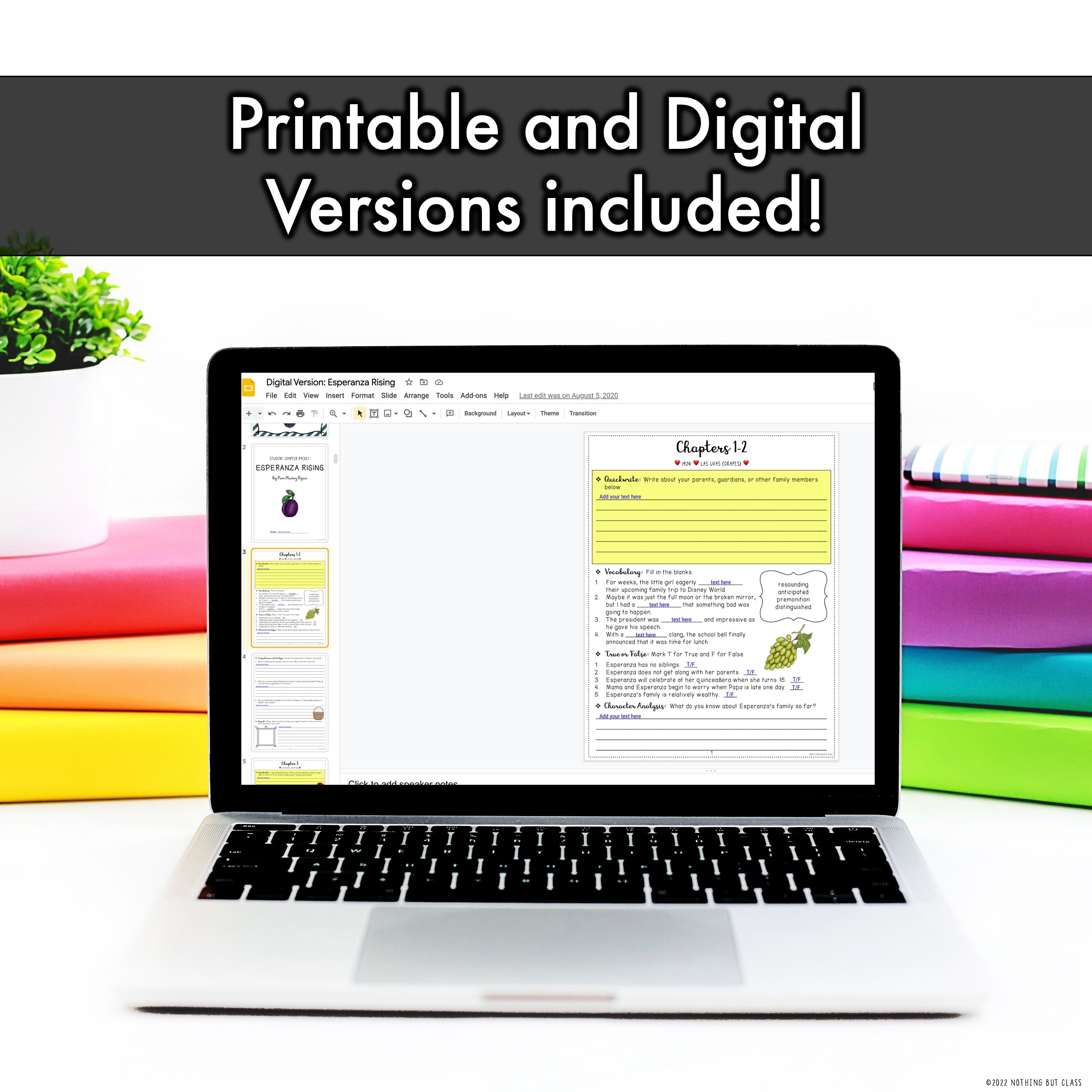 Esperanza Rising Novel Study Unit | Literature Guide | Comprehension ...