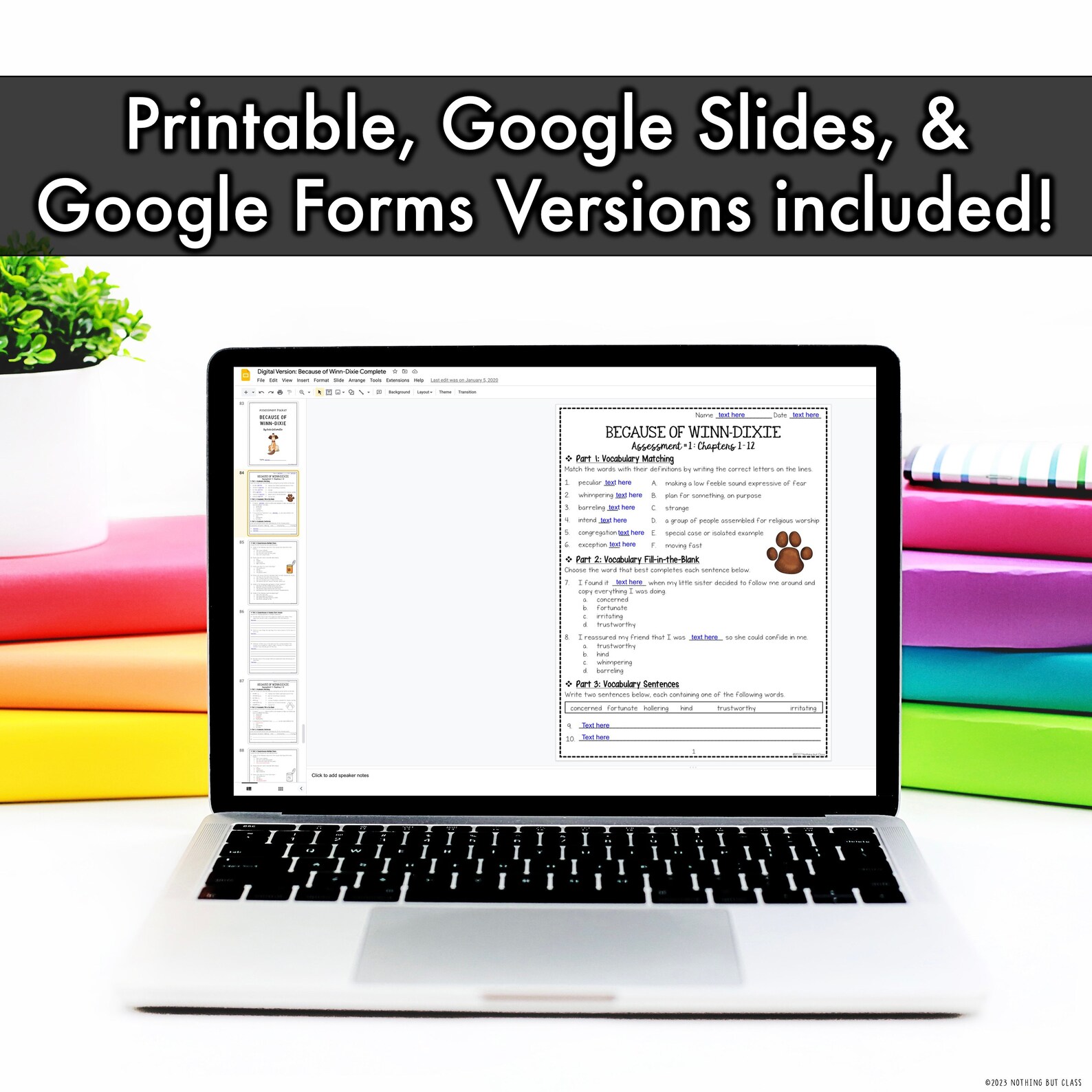 Because of Winn-dixie Tests | Quizzes | Assessments - Etsy