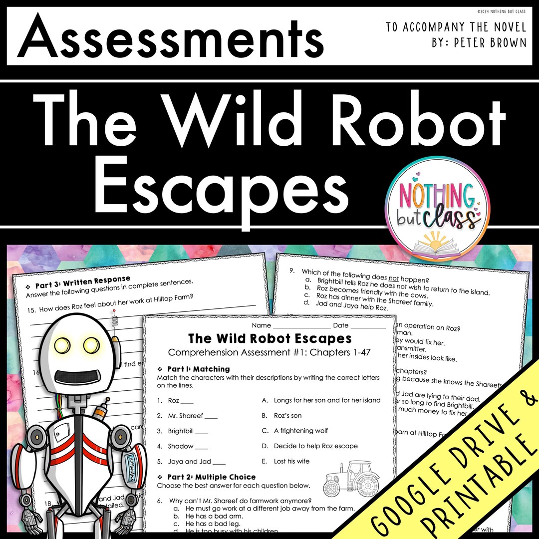 The Wild Robot Escapes - Tests | Quizzes | Assessments for Novel Study ...