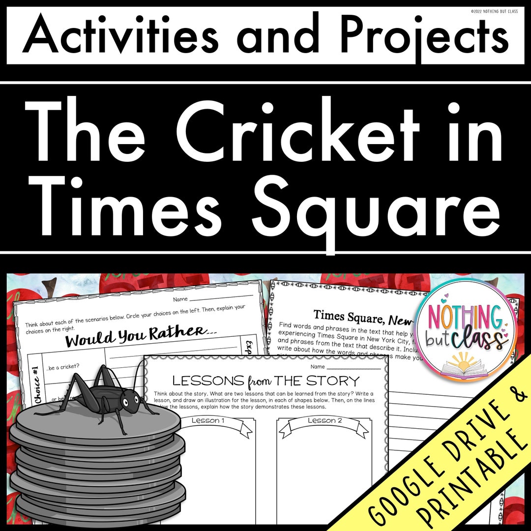The Cricket in Times Square | Reading Response Activities and Projects ...