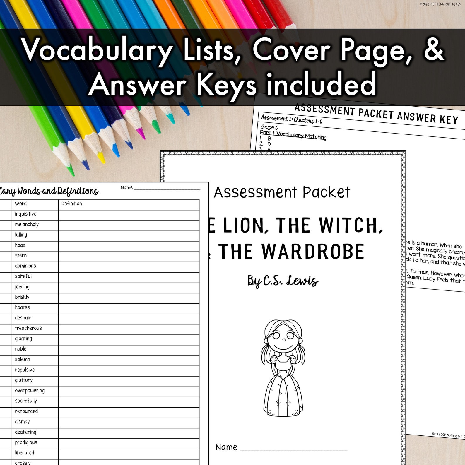 The Lion, the Witch, and the Wardrobe Tests | Quizzes | Assessments - Etsy