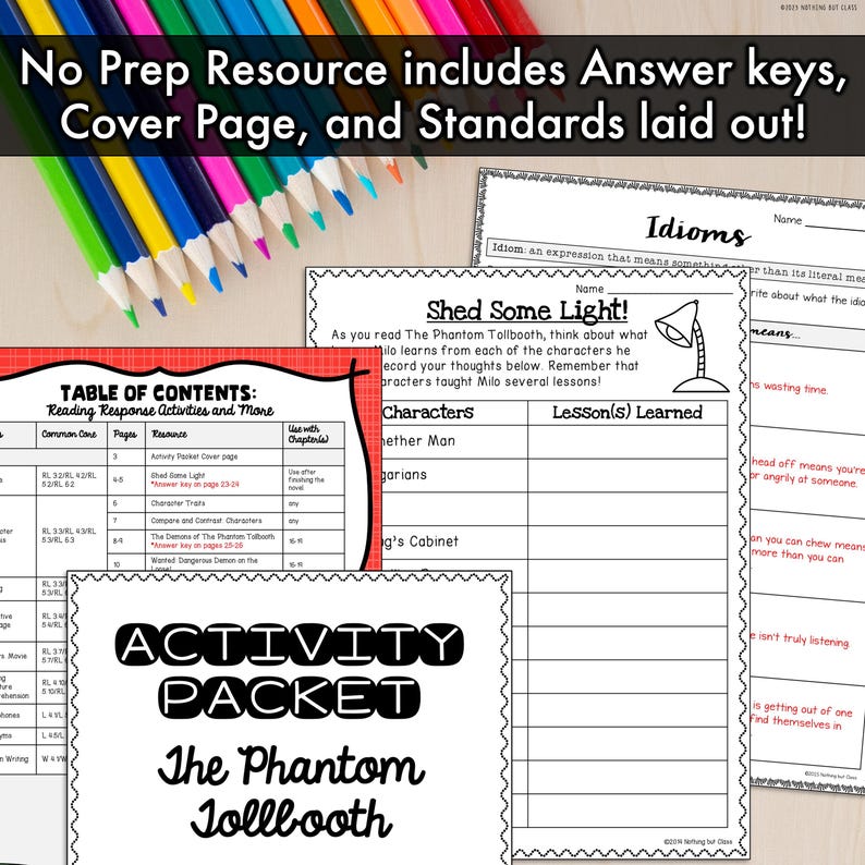 The Phantom Tollbooth | Reading Response Activities and Projects ...