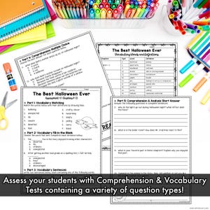 The Best Halloween Ever Tests | Quizzes | Assessments for Novel Study ...