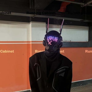 Bluetooth Cyberpunk Bunny Mask | Rave Mask | Cyberpunk Helmet | Techear ...