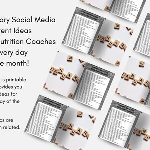 January Printable Social Media Content Idea List for Nutrition Coaches ...