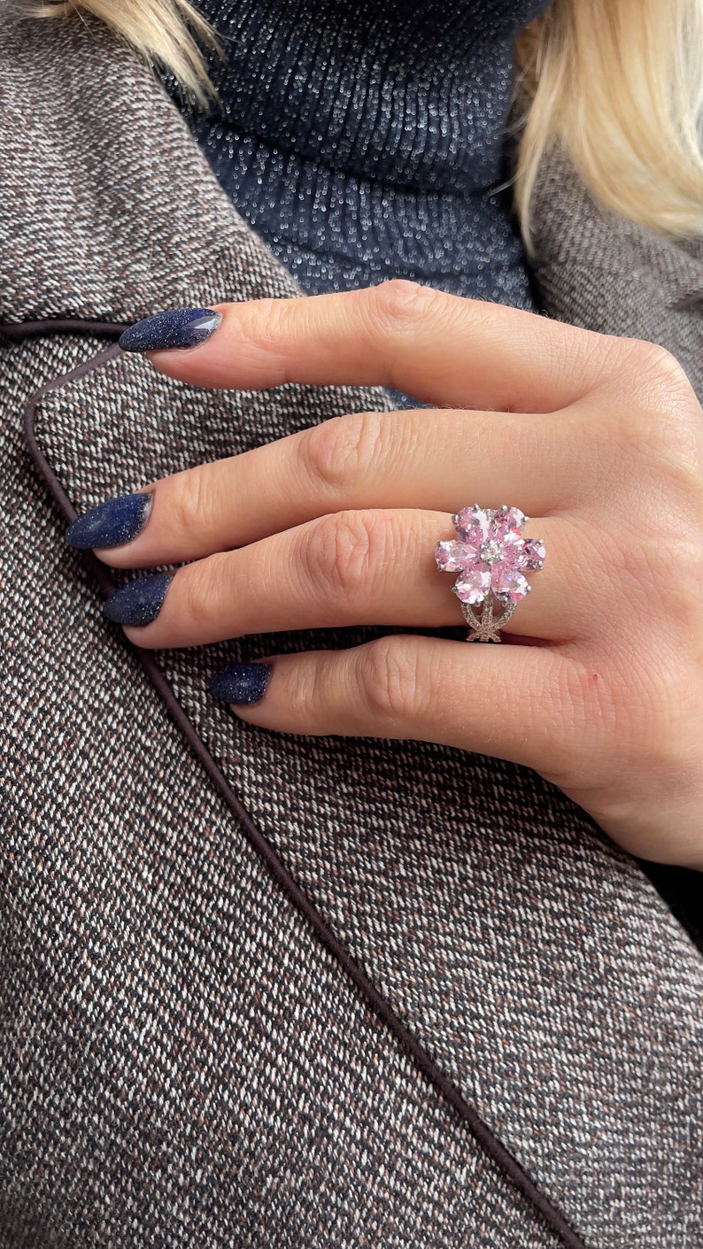 Pink Magnolia Ring by Serkan Bolat, Inspired by Edu Yildiz, 925 ...