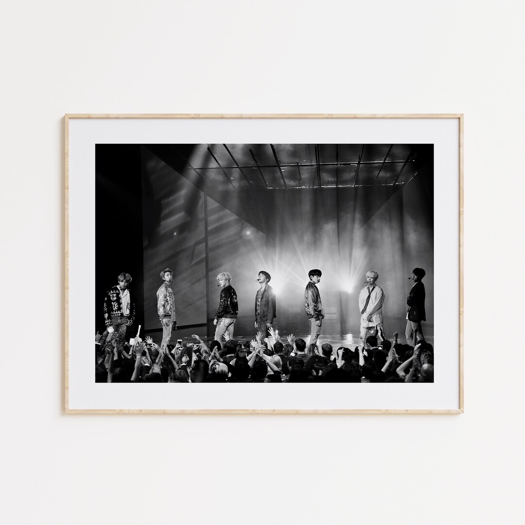 BTS Poster, Bangtan Boys Poster, ARMY Poster, Black and White Wall Art ...
