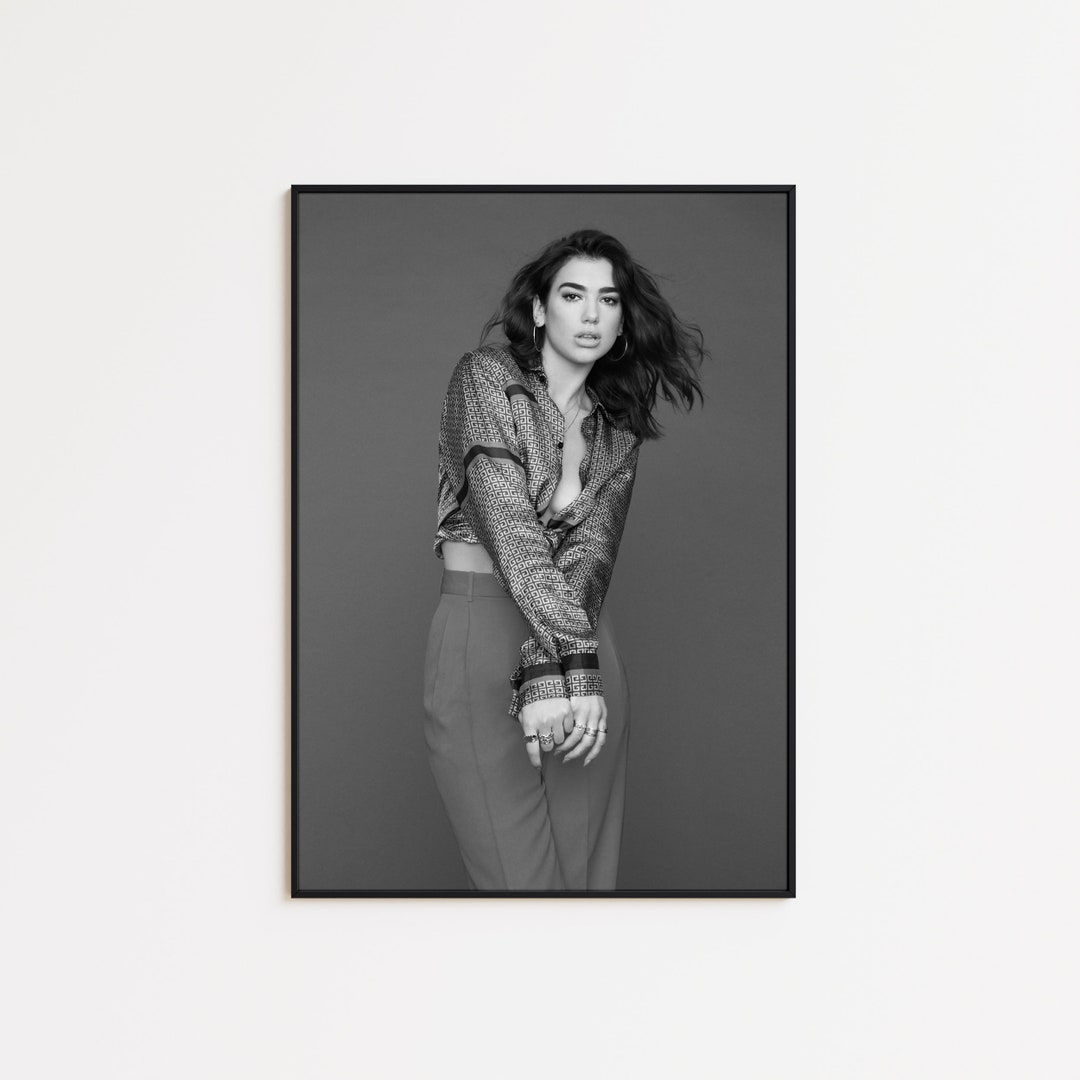 Dua Lipa Print, Dua Lipa, Fan Poster, Black and White Wall Art, Vintage ...
