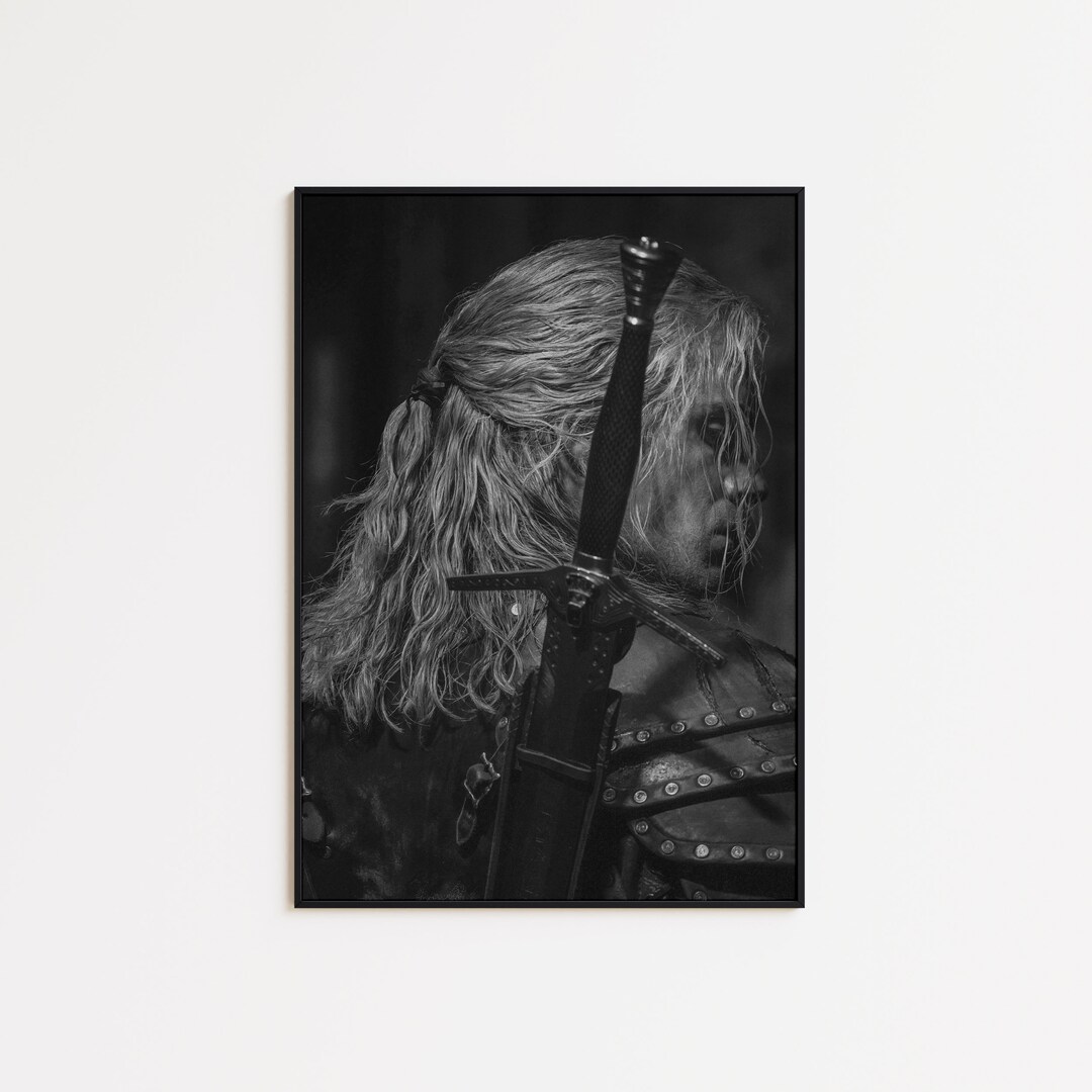 Henry Cavill Print, the Witcher Movie Print, Black and White Wall Art ...