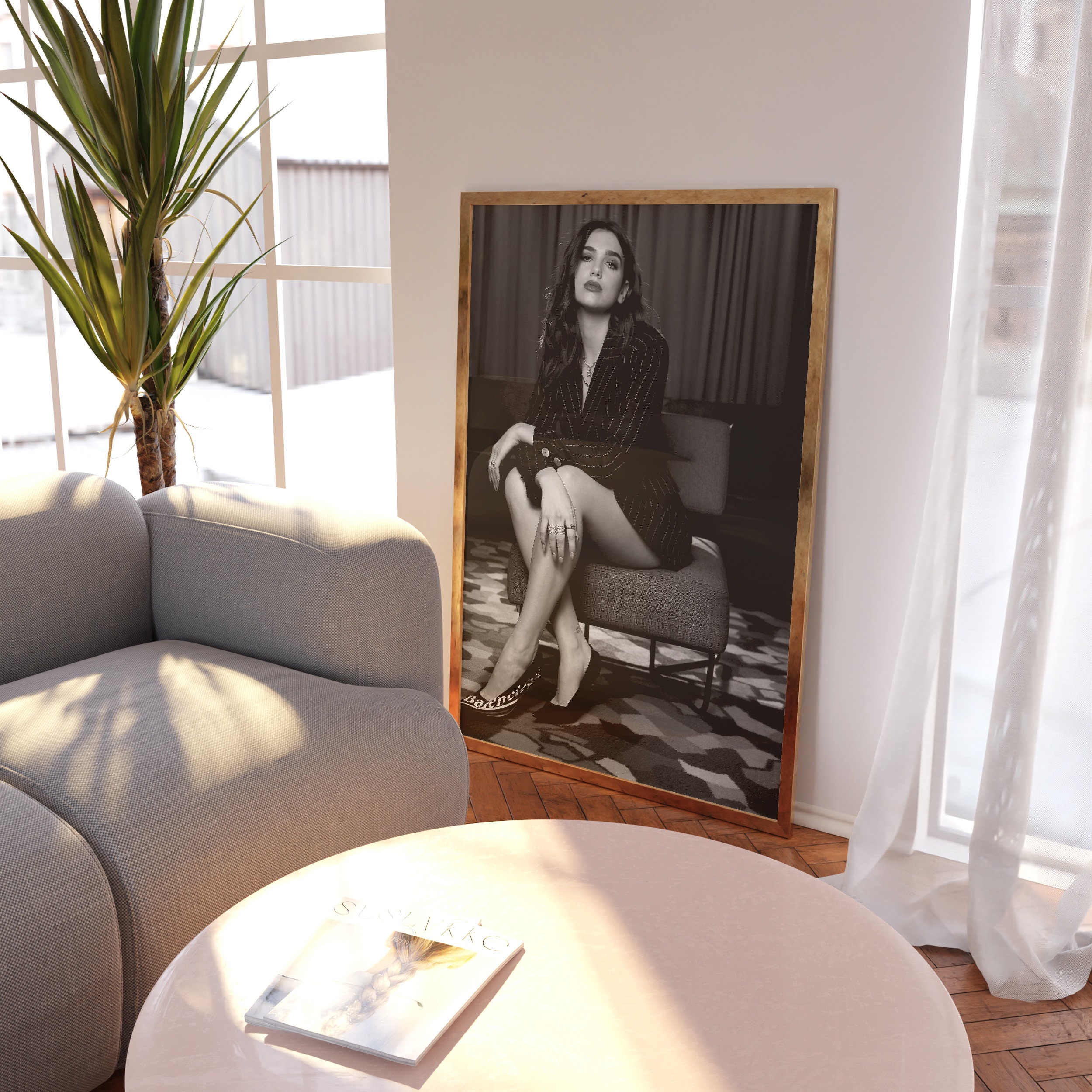 Dua Lipa Print, Dua Lipa, Fan Poster, Black and White Wall Art, Vintage ...