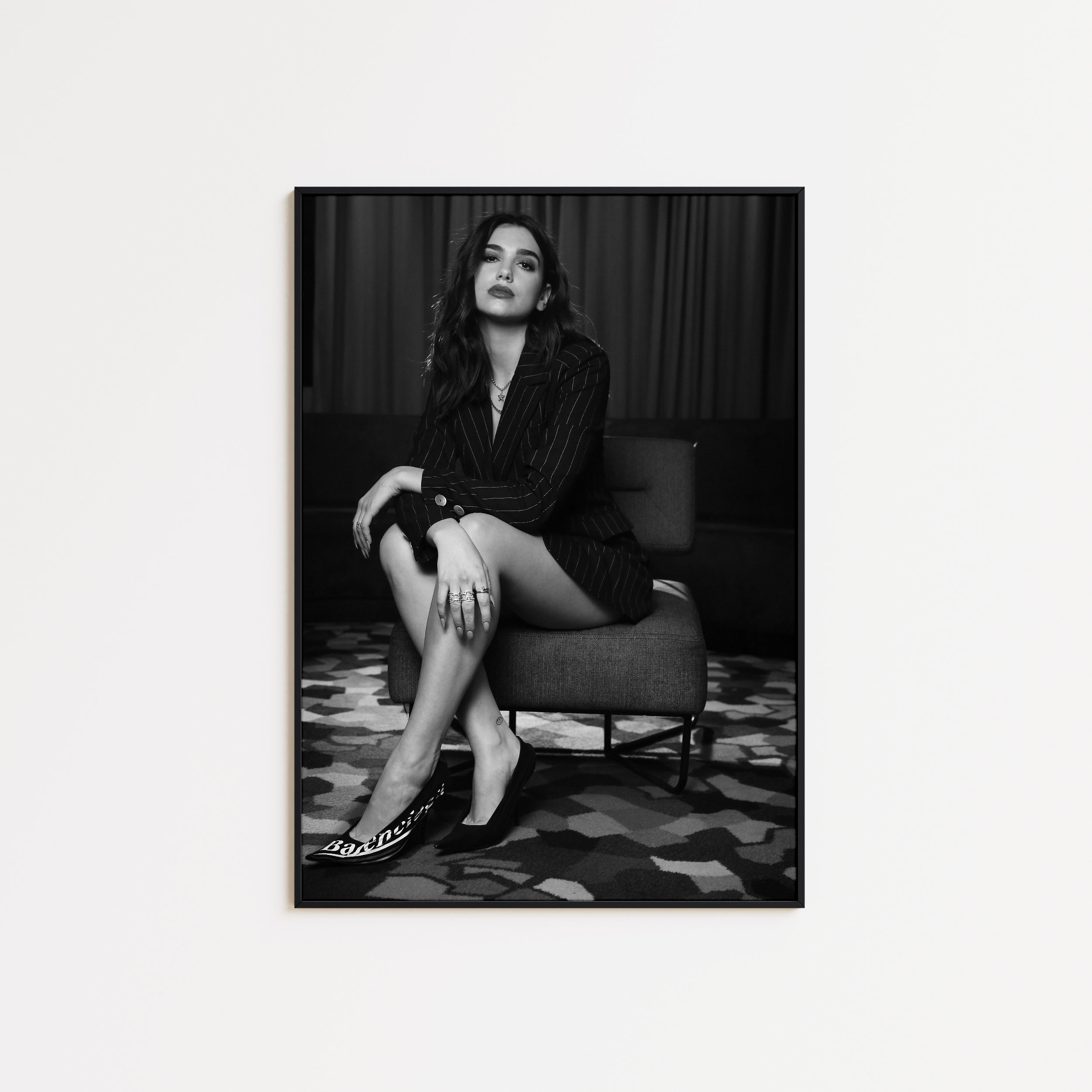 Dua Lipa Print, Dua Lipa, Fan Poster, Black and White Wall Art, Vintage ...