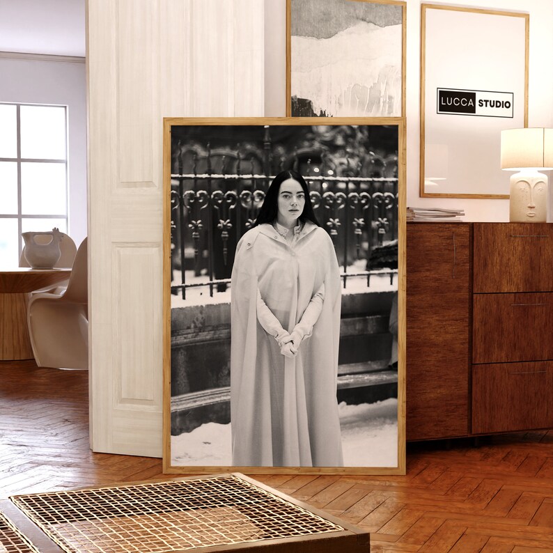 Poor Things Movie Poster, Emma Stone, Black and White Wall Art, Vintage ...