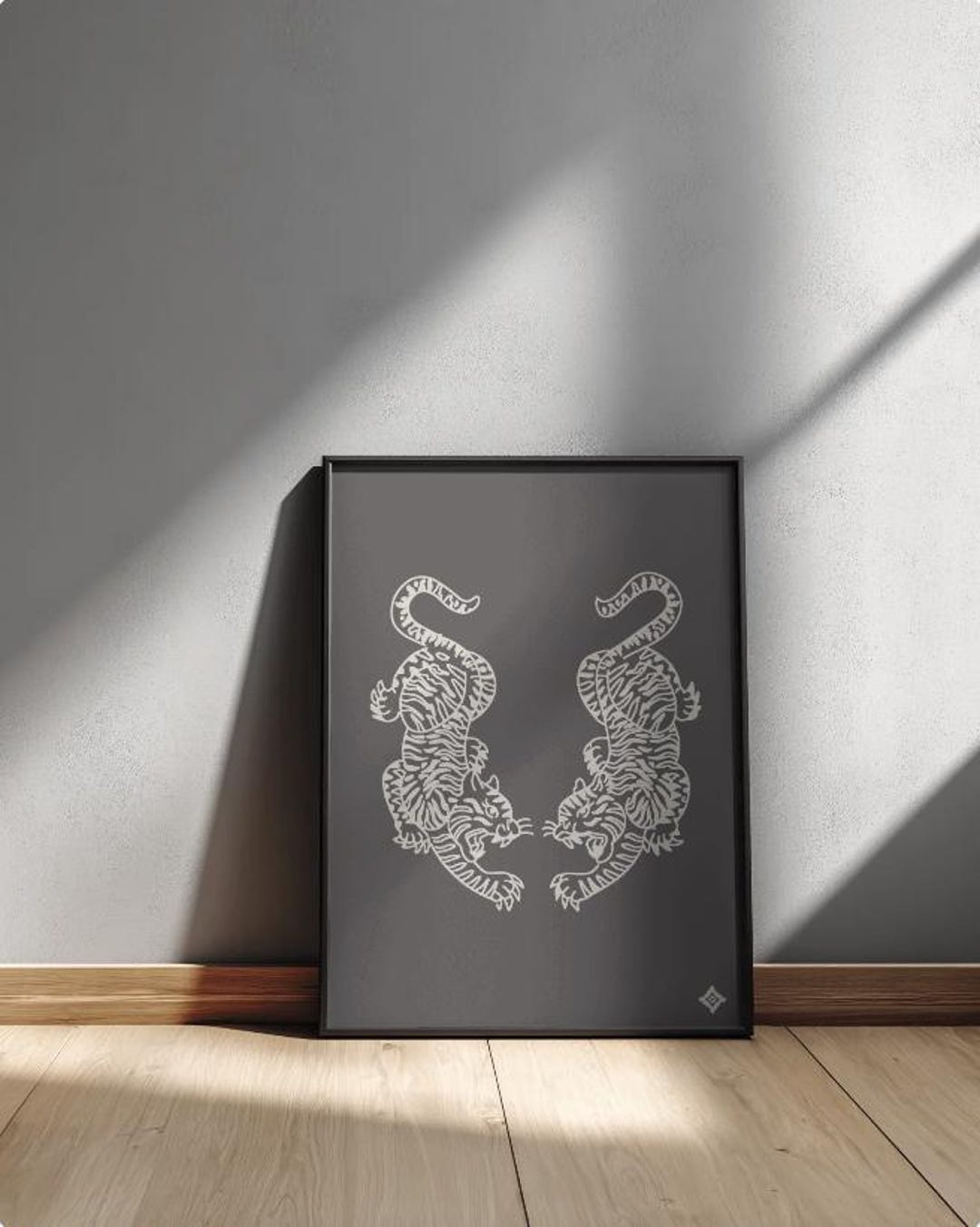 Thai Sak Yant Dual Tiger Poster: Spiritual Tattoo Art, 200gsm Silk - Etsy