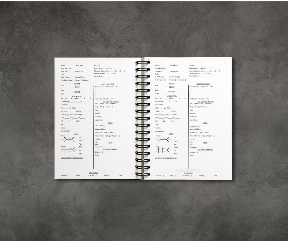 Neonatal Intensive Care Unit (NICU) Nurse Report Notebook - Etsy