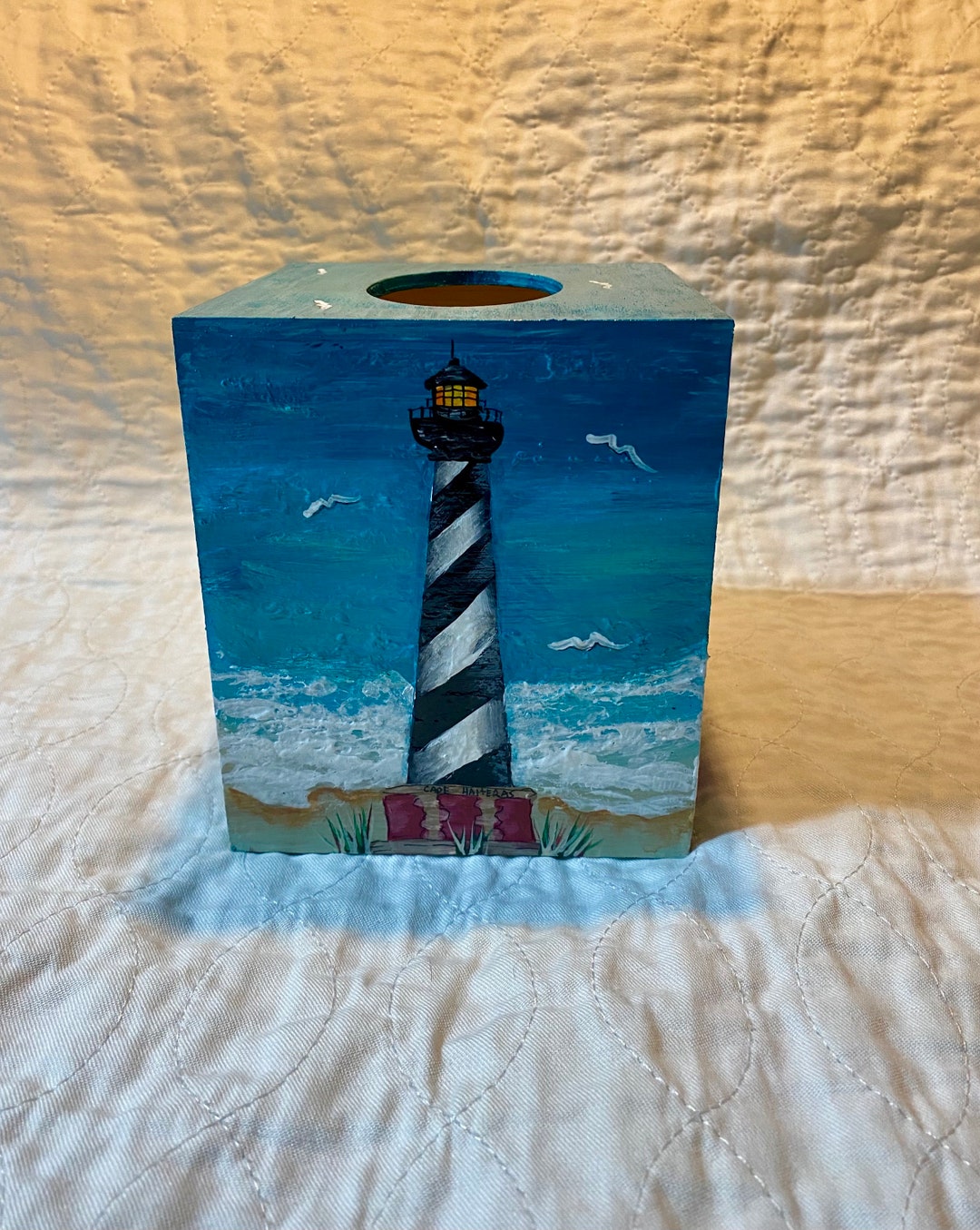 North Carolina Lighthouses-style 2-free Shipping Hand Printed Wood ...