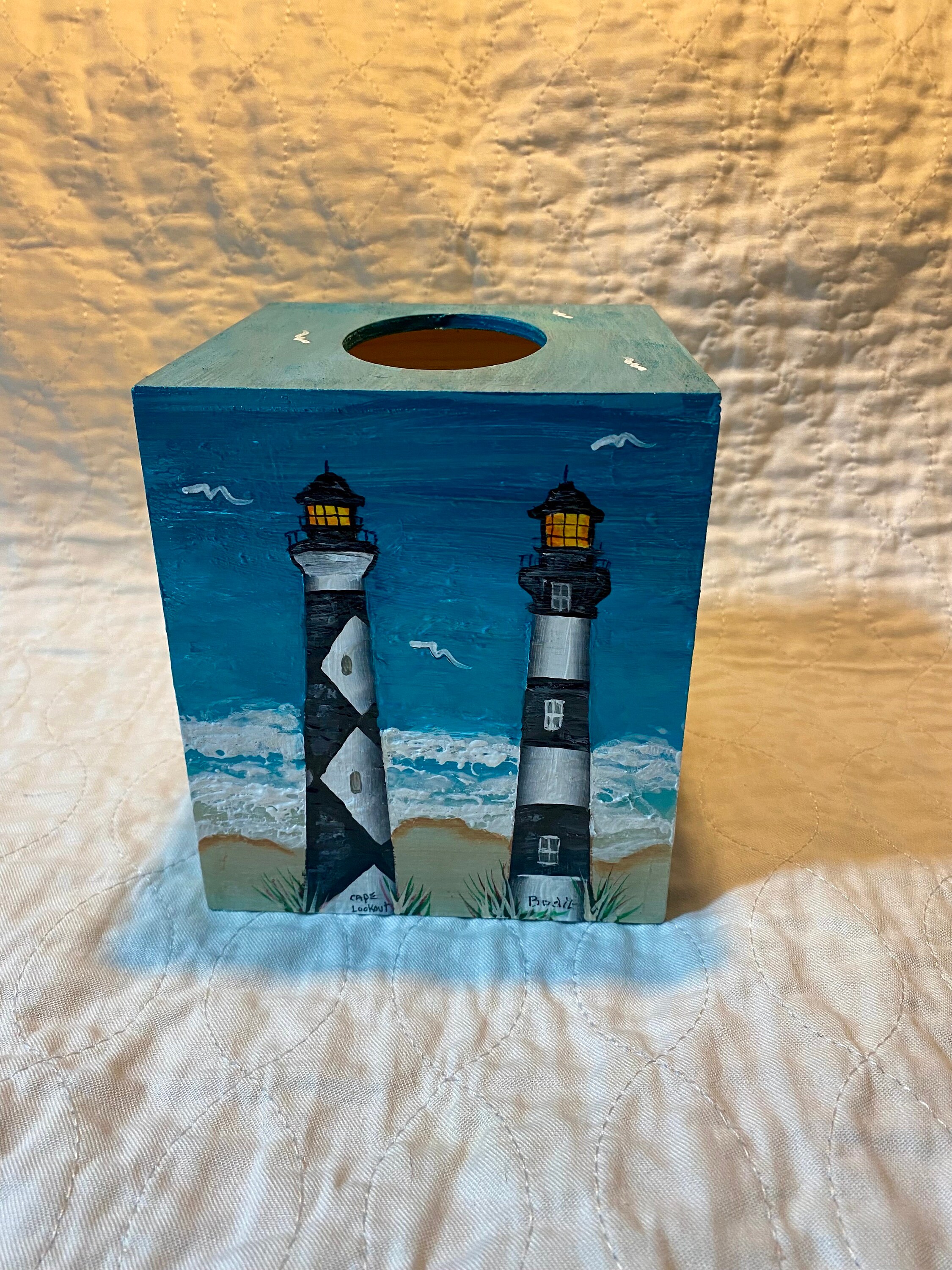 North Carolina Lighthouses-style 2-free Shipping Hand Printed Wood ...