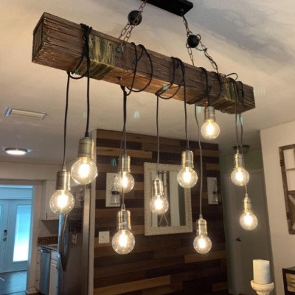 Rustic Wood Chandelier - Etsy