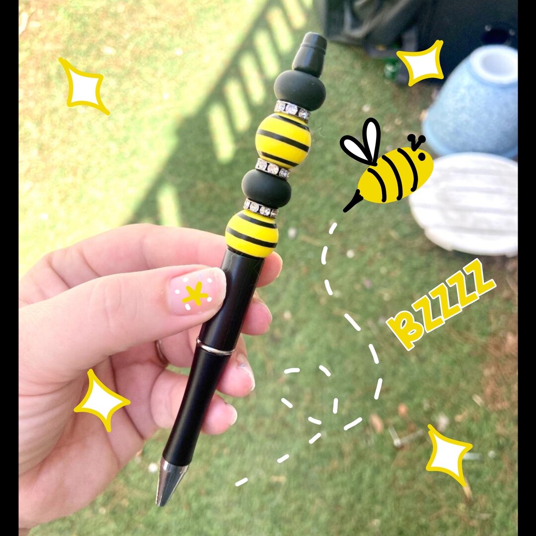 Bumble Bee Summer Pen, Bumble Bee Bead, Beaded Pen, Nurse Pen ...