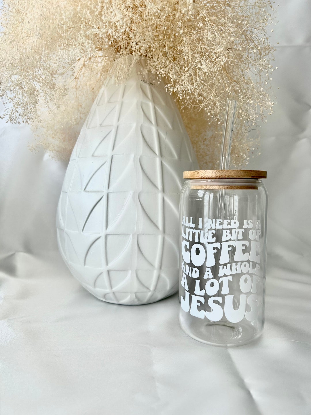 Jesus and Coffee/libby Glass/gift/a Whole Lot of Jesus - Etsy
