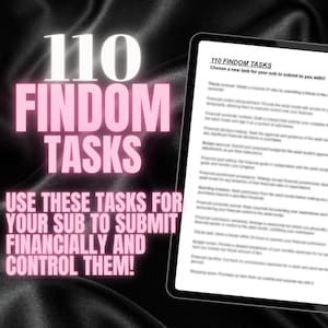 Complete Findom Task List - 110 Tasks for Submissives | Instant Download - Etsy