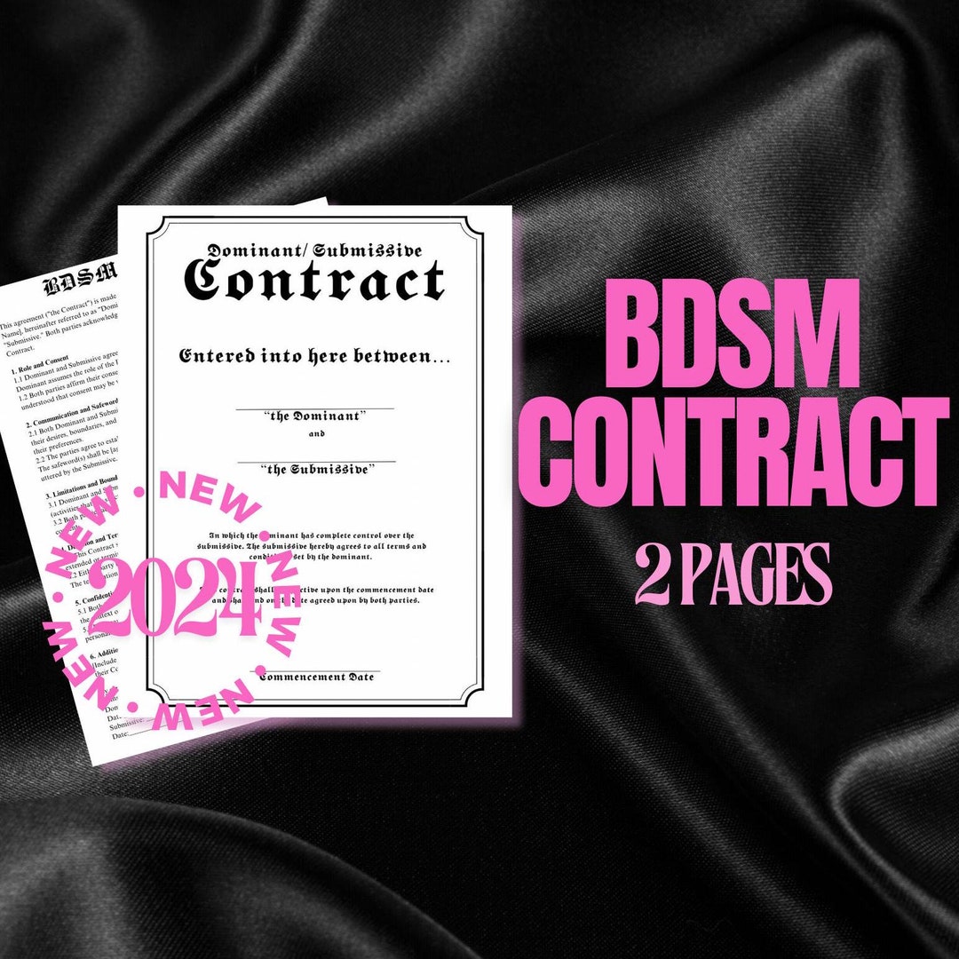 TWO PAGE BDSM Contract for Couples Dom Sub Contract Dominant Submissive ...