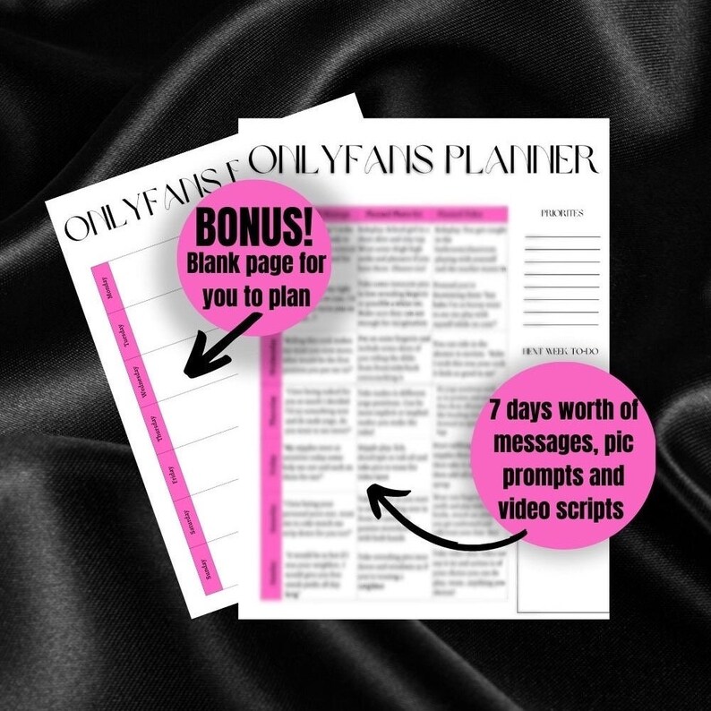 Only Fans Content Planner Adult Content Organzier Cam Girl - Etsy