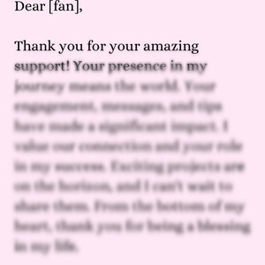 Fans Thank You Note Template Printable and Digital Onlyfans ...