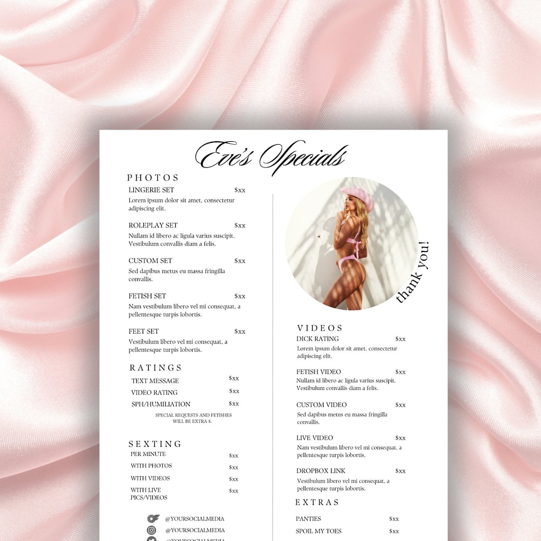 Onlyfans Elegant Tipping Menu | Adult Creator List | Camming, Cam Girl ...