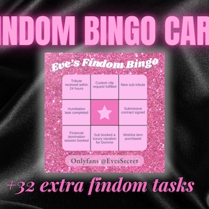 Customizable Findom Bingo Cards With 32 Extra Tasks Exciting Game for ...