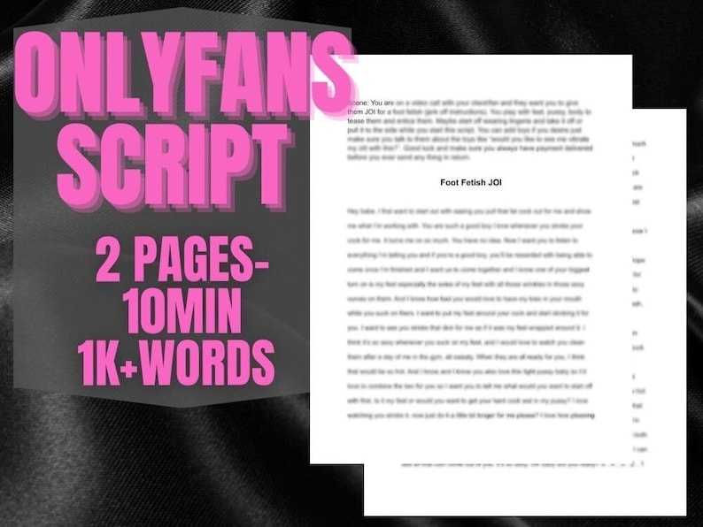 Feet JOI Script NSFW for Onlyfans Adult Creators Teasing - Etsy