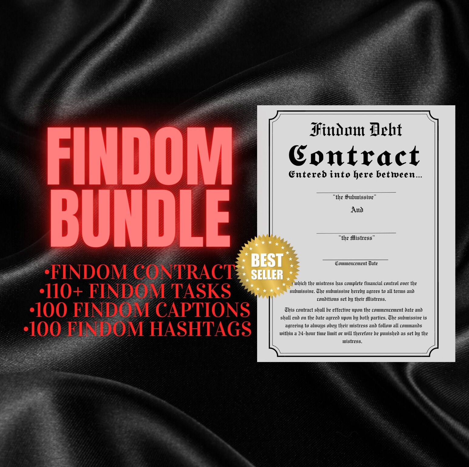Findom Content Bundle 110 Findom Tasks for Subs 100 Findom Hashtags and ...