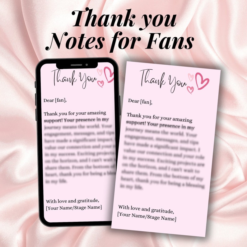 Fans Thank You Note Template Printable and Digital - Etsy