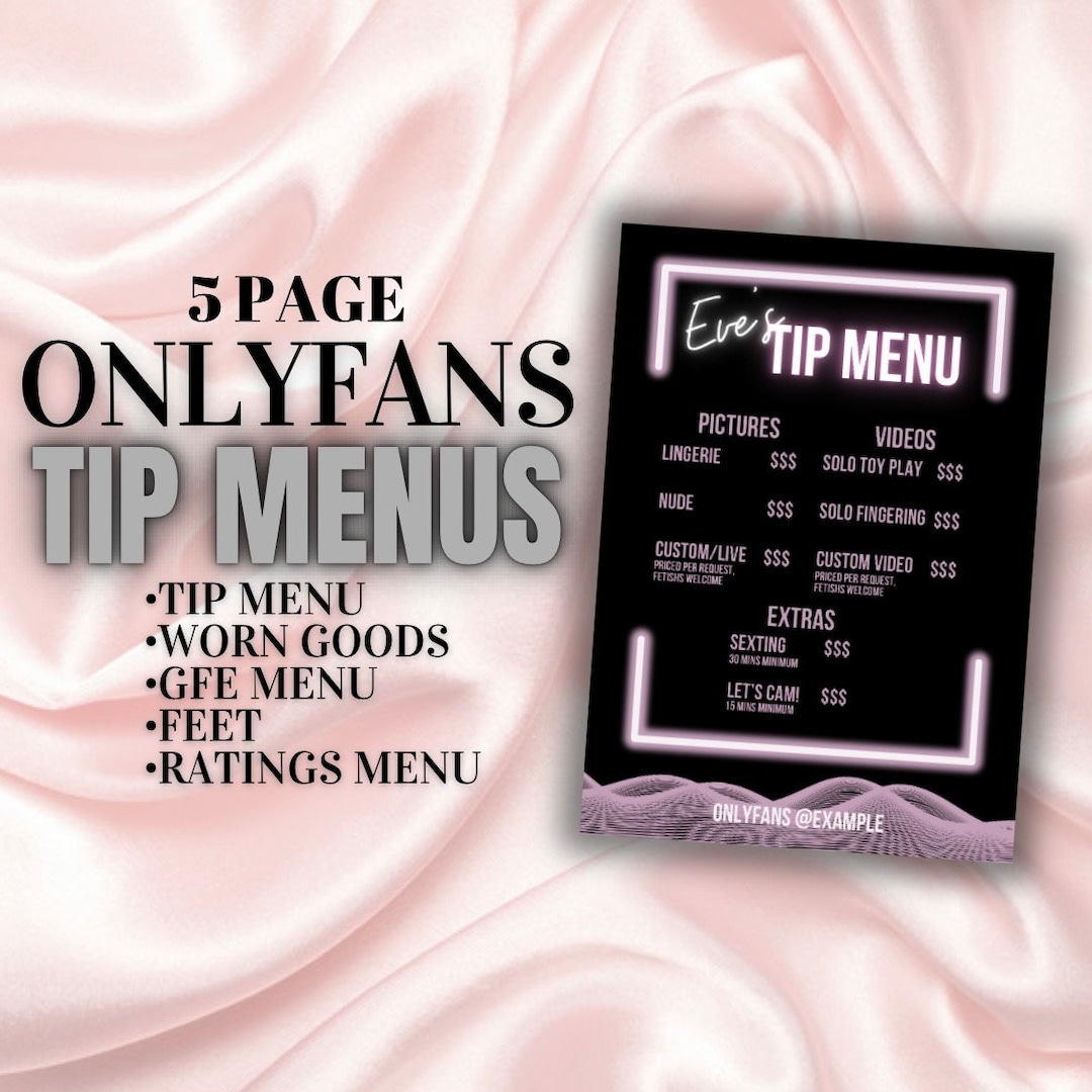 Onlyfans Live Tip Menu | Adult Creator List | Camming, Cam Girl ...