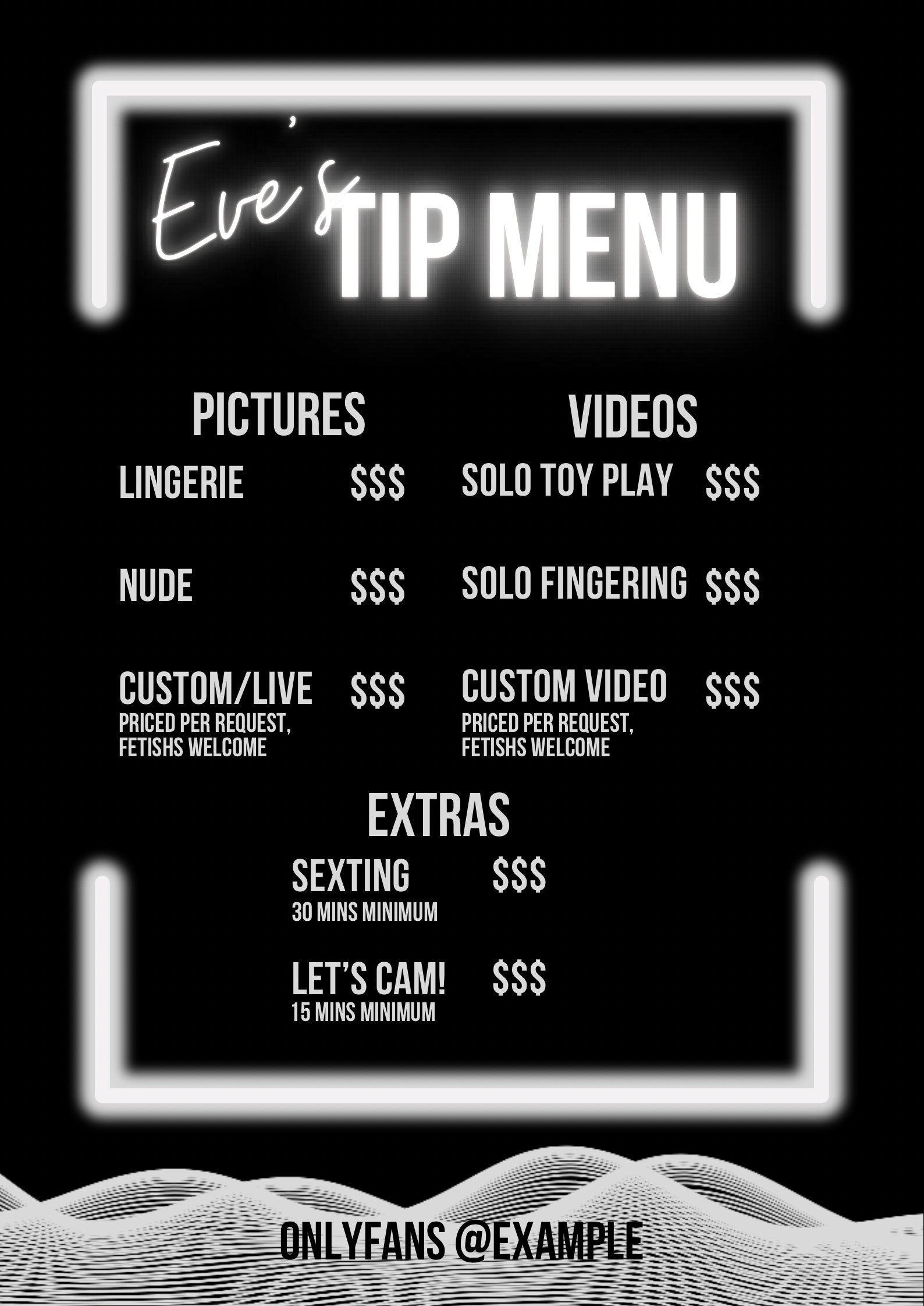 Onlyfans Live Tip Menu Adult Creator List Camming, Cam Girl Valentines ...