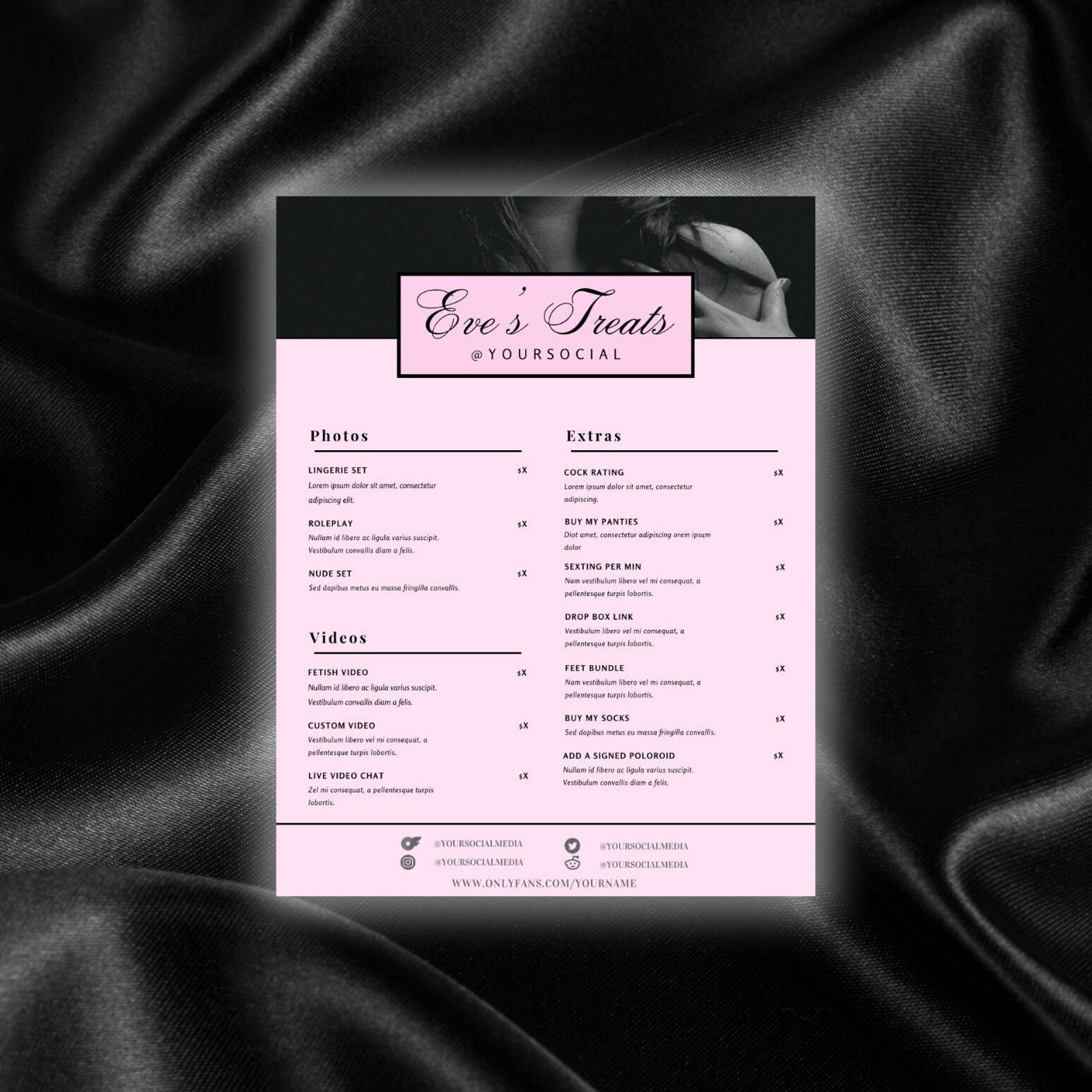 Onlyfans Tipping Menu Adult Creator List Camming Cam Girl - Etsy