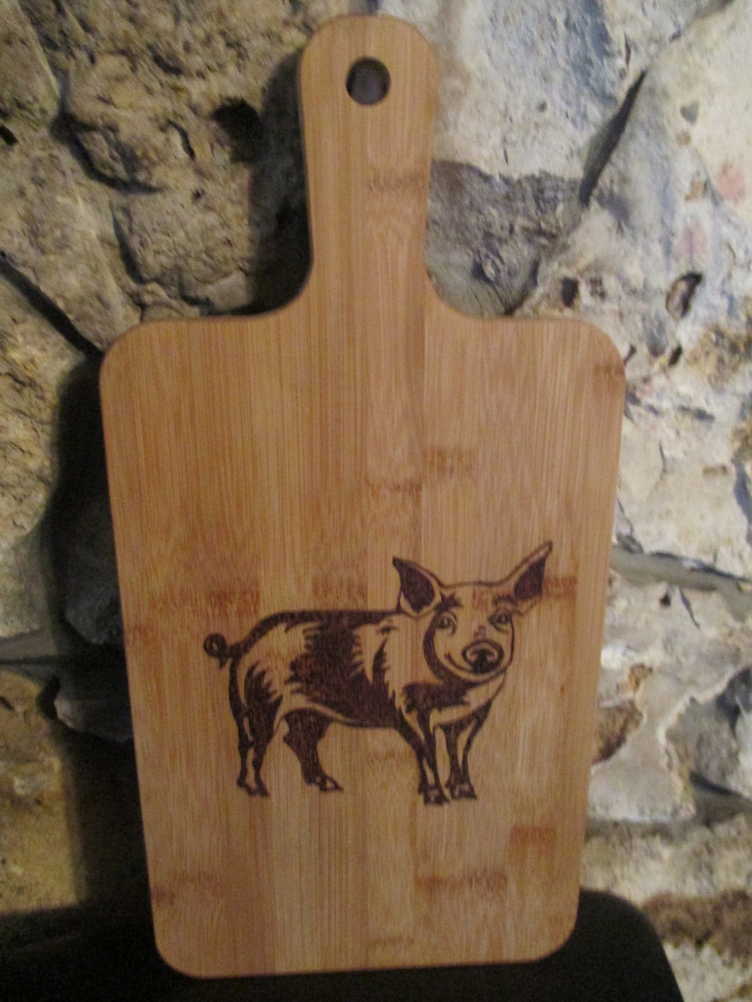 Pig Cutting Board Hand Burned Bamboo - Etsy