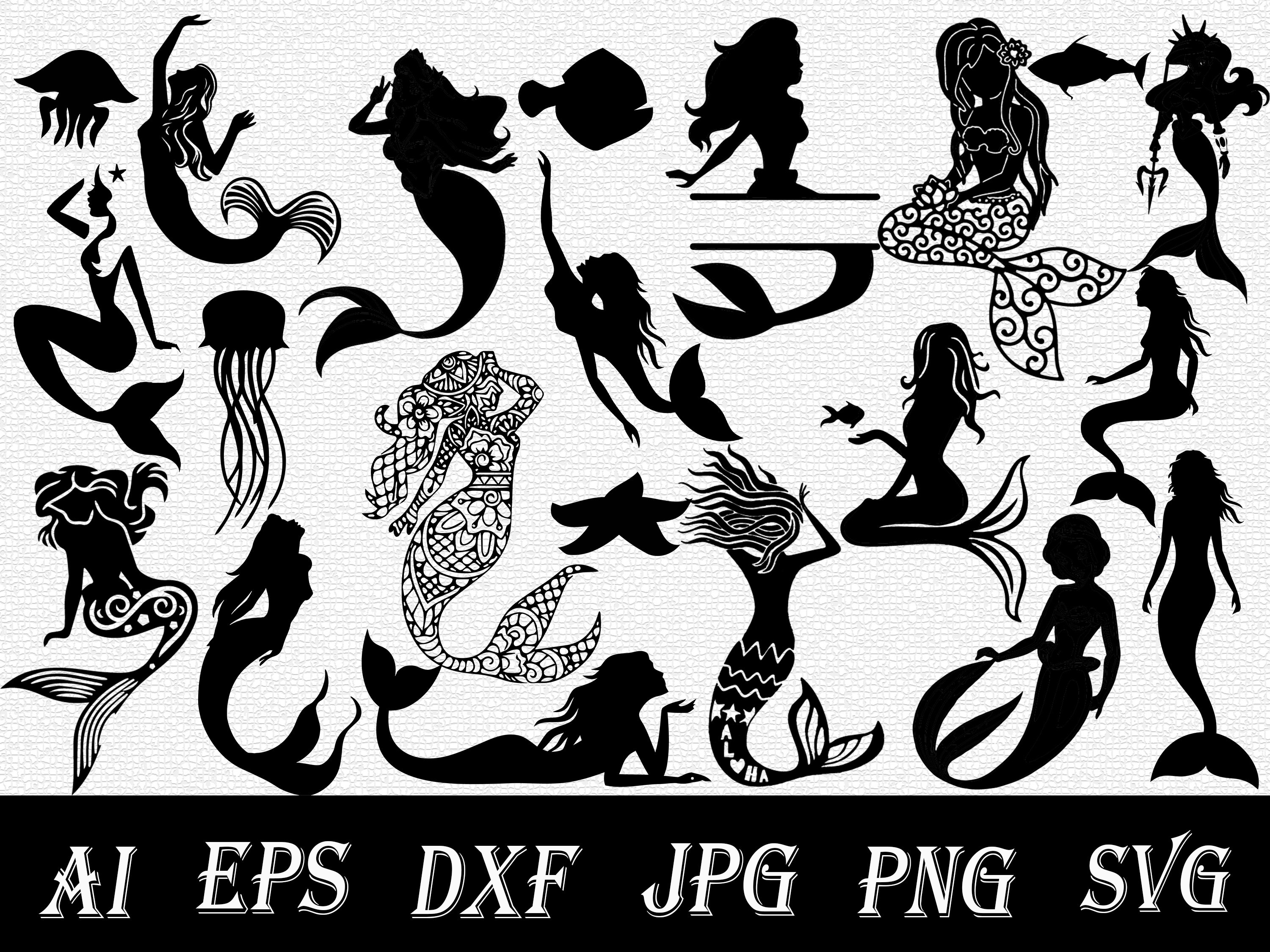 Mermaid Bundle Svg Mermaid Svg Bundle Mermaids Svg Cute - Etsy