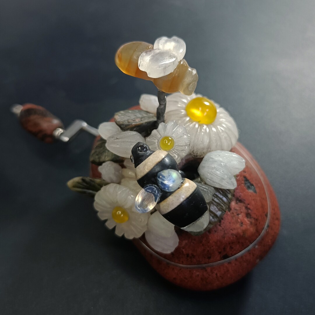 Stone Meadow - Automata, Crank Toy, Carving, Pebble, Sculpture, Bee ...