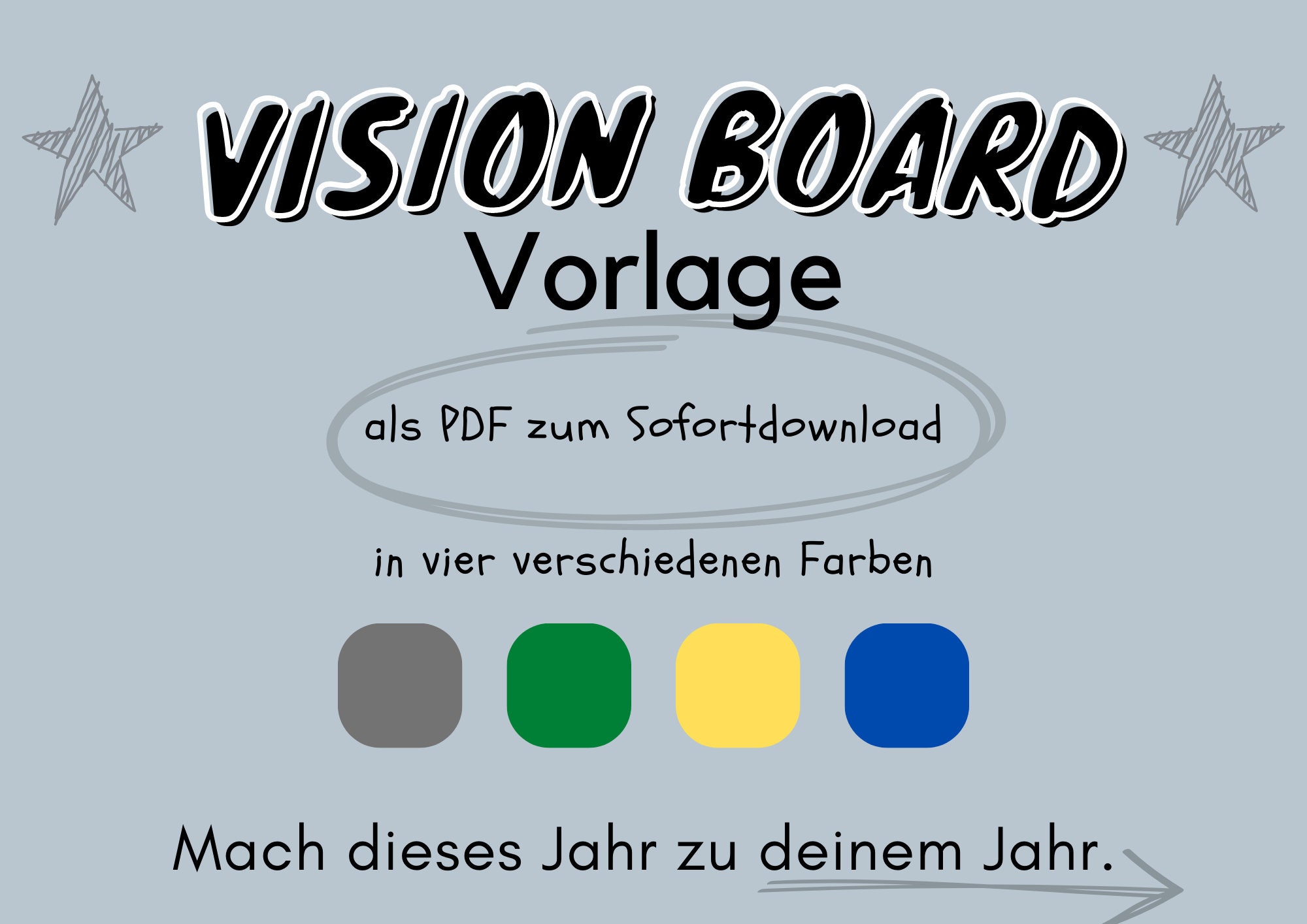 Vision Board Template PDF Instant Download - Etsy