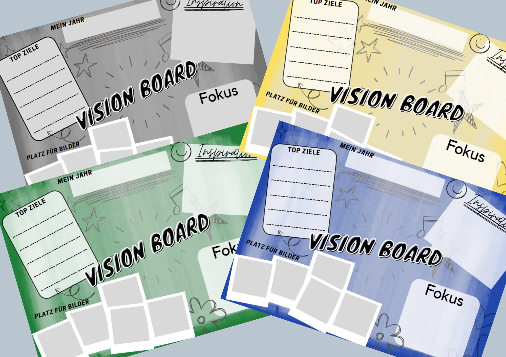 Vision Board Template PDF Instant Download - Etsy