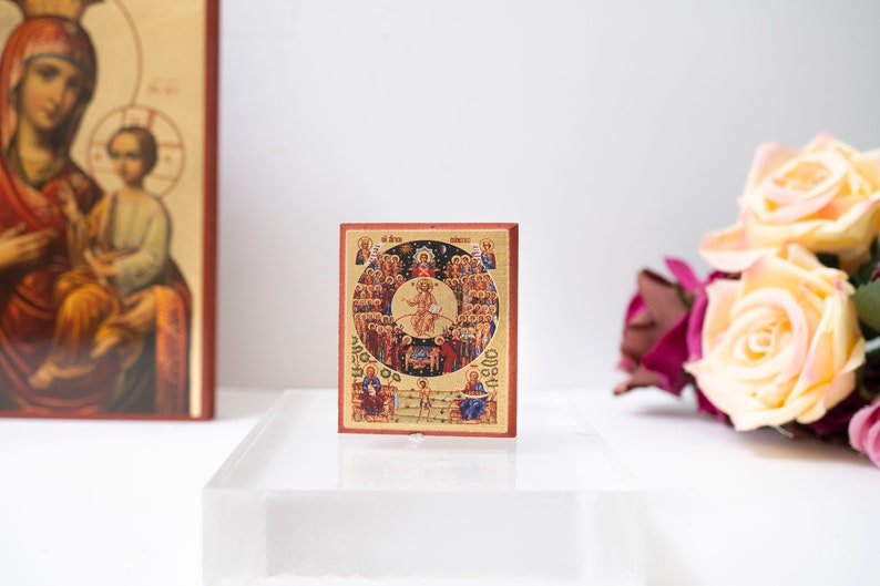 Small Wooden Orthodox Icons With All Saints Day - Feast of All Saints ...