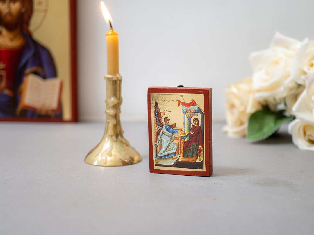 Small Wooden Orthodox Icons Annunciation of the Blessed Virgin Mary ...