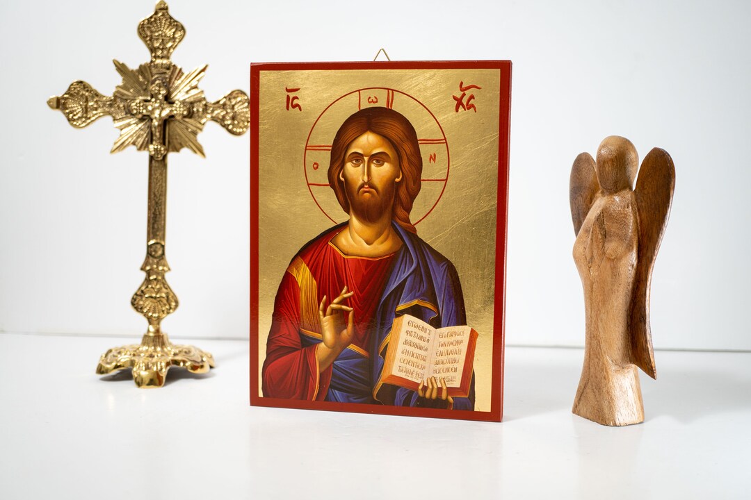 The Jesus Christ the Blessing (Ο Ευλογων) Byzantine Art Wall Hanging ...
