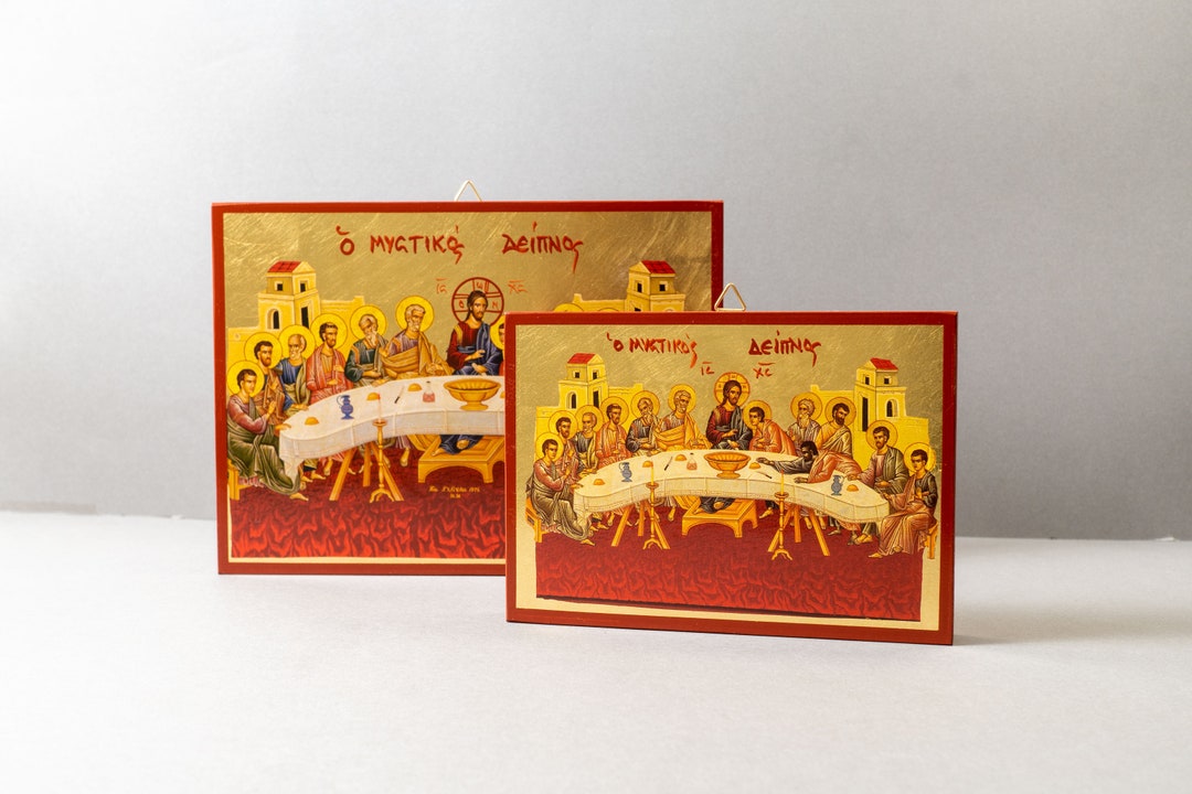The Last Supper Icon, Holy Communion Icon Byzantine Icon Last Supper ...