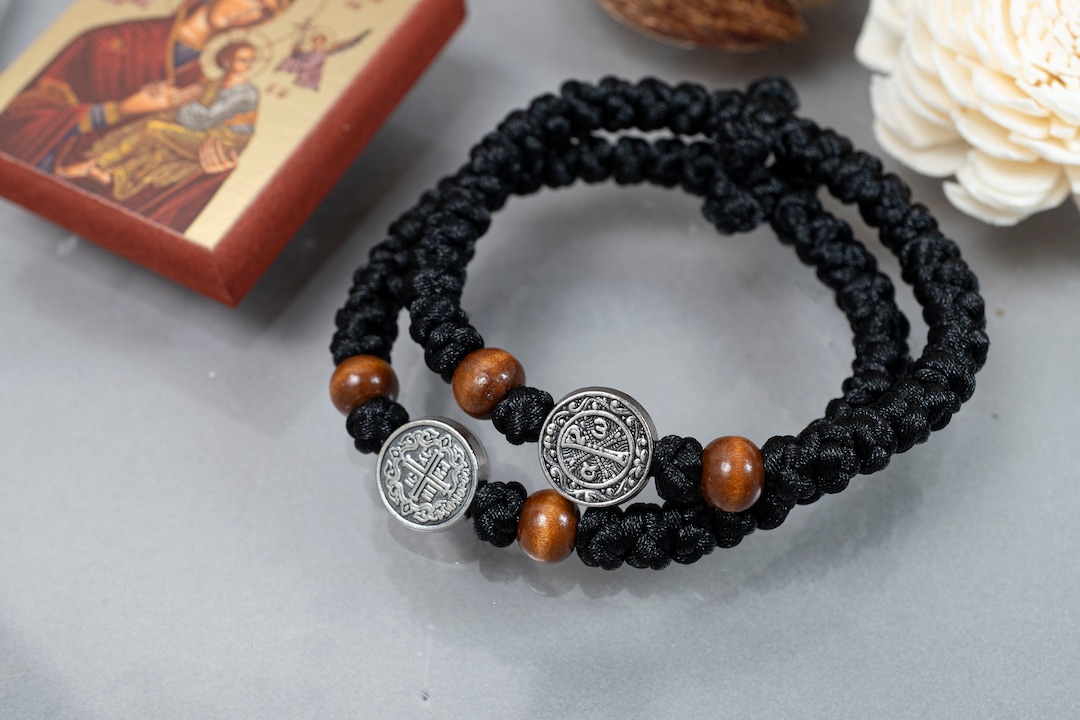 Prayer Rope With Double Sided Metal Seal Chi - Rho Thick Knots and ...