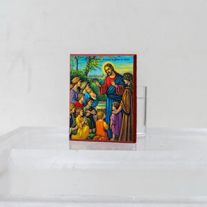 Small Wooden Rare Christian Icon With Jesus Christ Blessed the Children ...