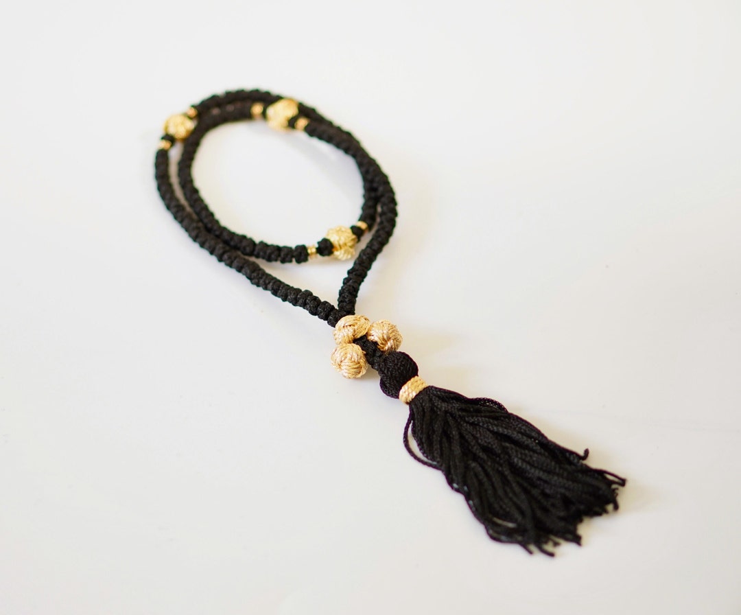 Prayer Rope 100 Knots With Golden Thread (karidokompos) in a Premium ...